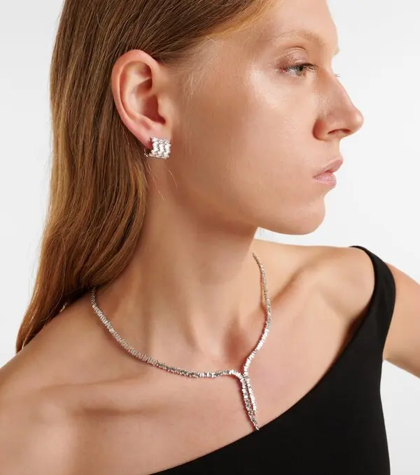 SUZANNE KALAN 18kt White Gold Diamond Rondelle Earrings
