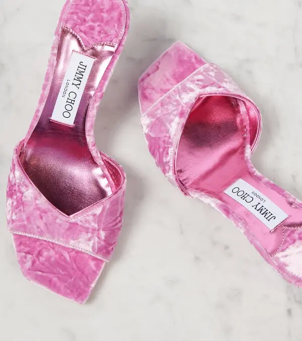 JIMMY CHOO Skye 70 Velvet Mules