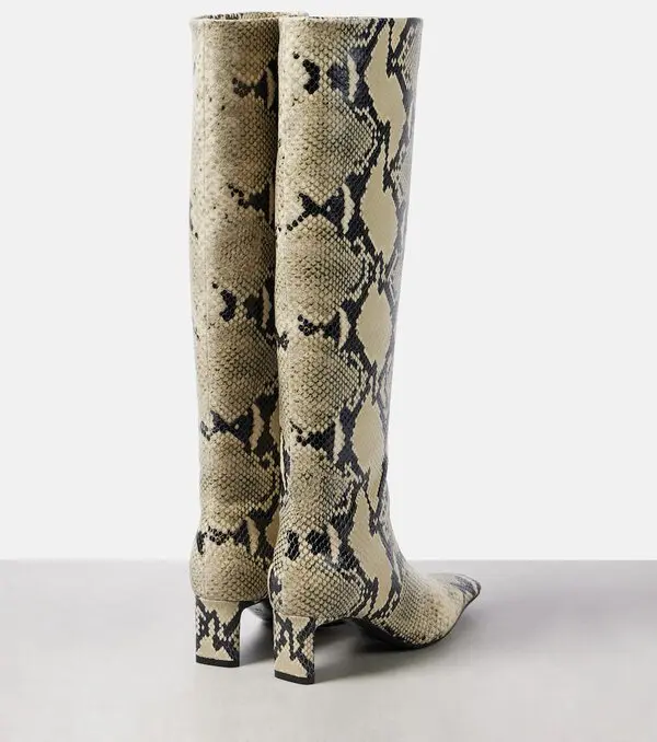 Khaite Ona 55 Snake-effect Leather Knee-high Boots - Multicoloured