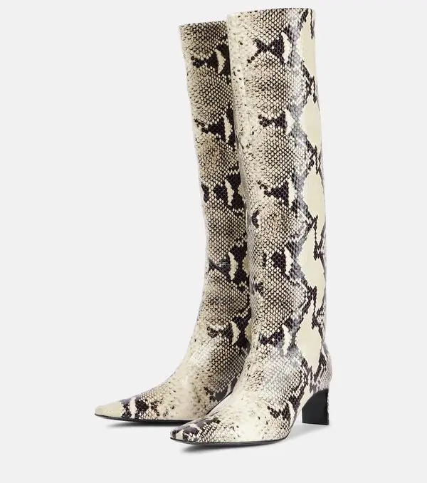 Khaite Ona 55 Snake-effect Leather Knee-high Boots - Multicoloured
