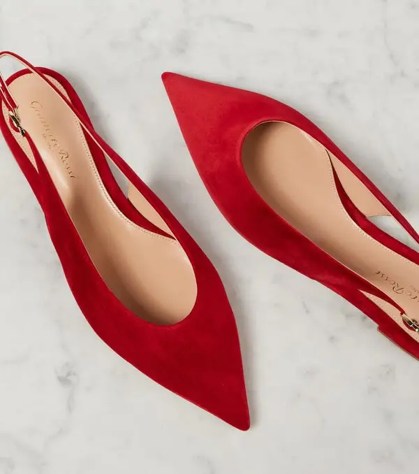 GIANVITO ROSSI Suede Slingback Flats