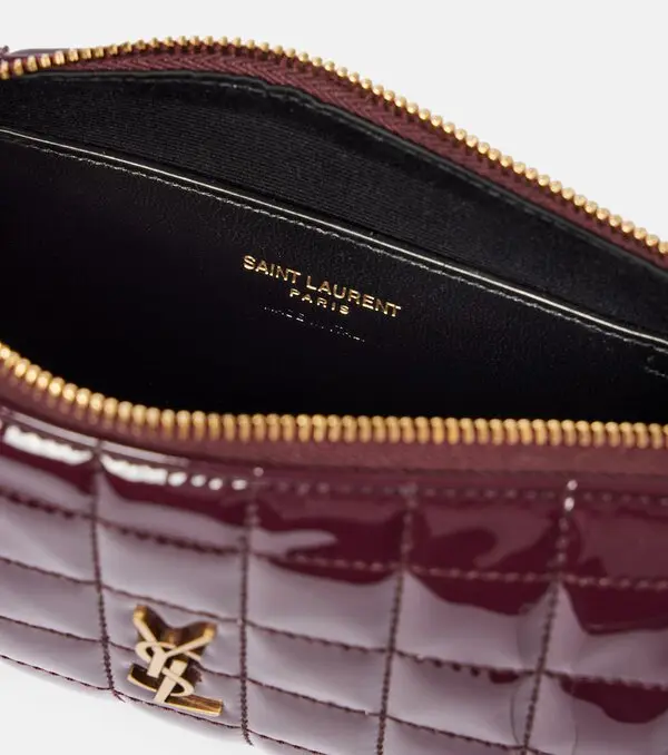 Saint Laurent Cassandre Matelassé Pouch - Burgundy