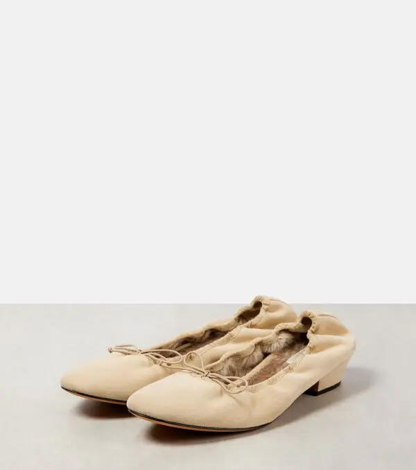 THE ROW Awar Shearling-lined Ballet Flats