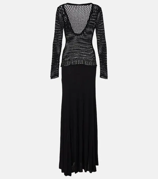 Christopher Esber Sheer Cotton-blend Maxi Dress - Black