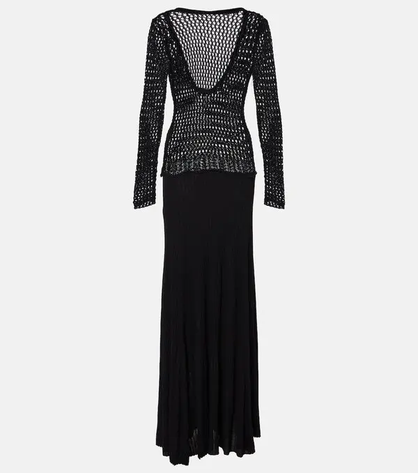 Christopher Esber Sheer Cotton-blend Maxi Dress - Black