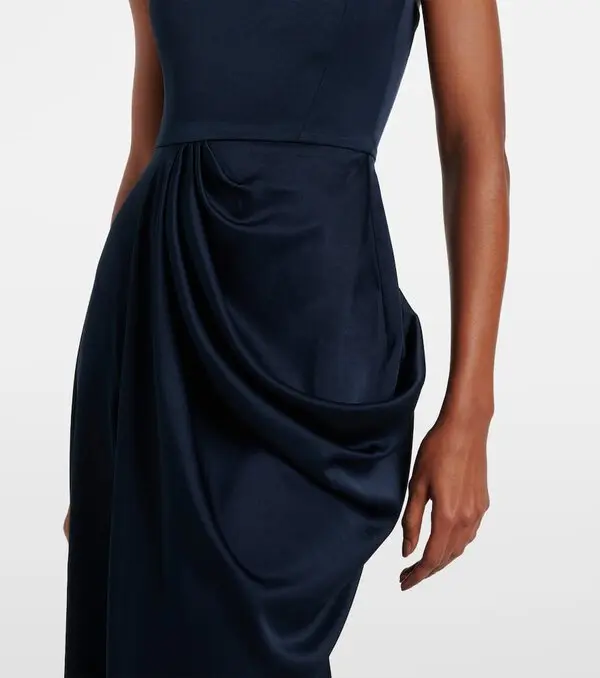 Alex Perry Draped Satin Bustier Gown