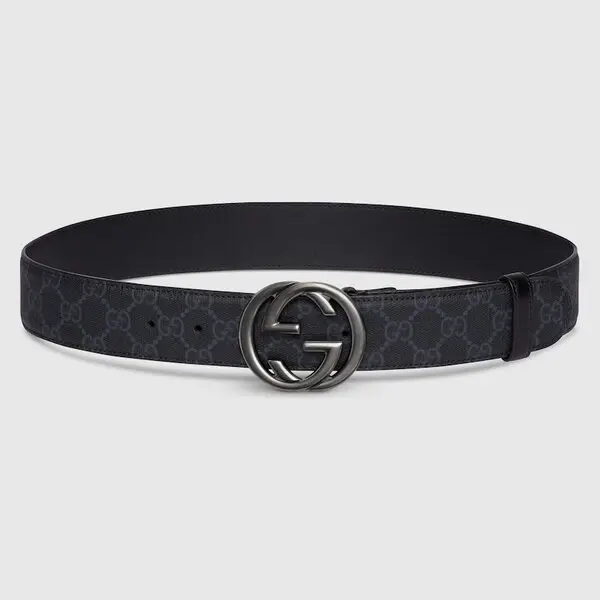 Gucci Belt With Interlocking G Buckle - Black
