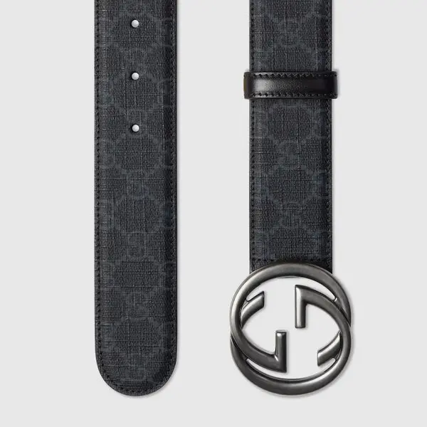 Gucci Belt With Interlocking G Buckle - Black