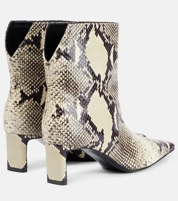 Khaite - Khaite Ona 55 Snake-Effect Leather Ankle Boots