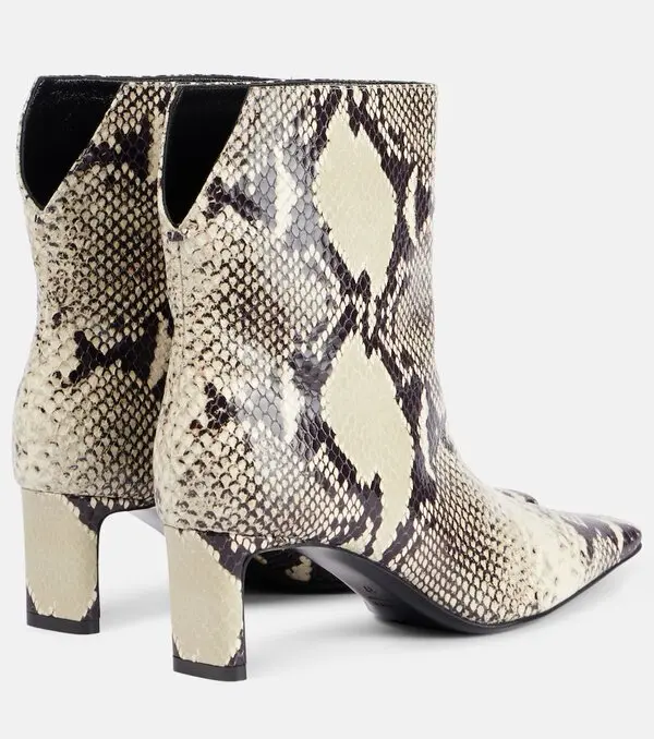 Khaite Ona 55 Snake-effect Leather Ankle Boots - Multicoloured