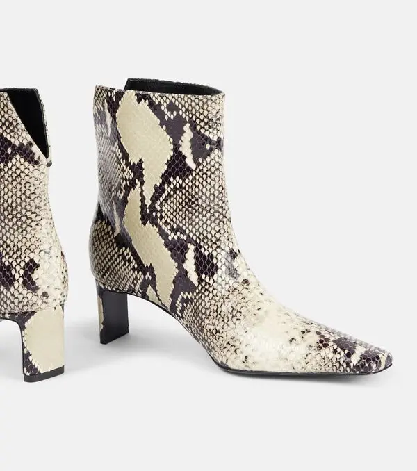 Khaite - Khaite Ona 55 Snake-Effect Leather Ankle Boots