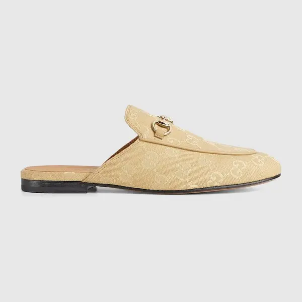 Gucci Princetown Gg Canvas Slipper - Beige | Editorialist display picture 1