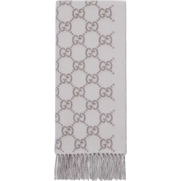 Gucci Gg Cashmere Scarf Wool - Grey