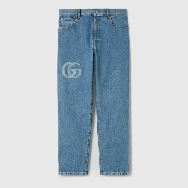 Gucci Lasered Double G Denim Pant