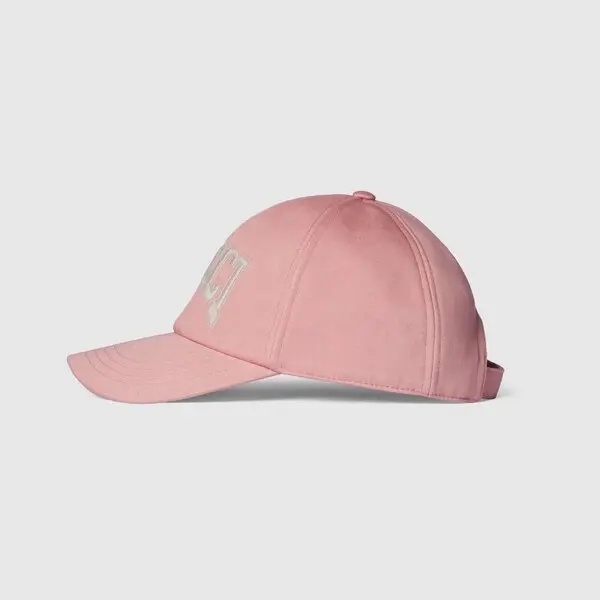 Gucci Embroidered Cotton Baseball Hat - Pink | Editorialist display picture 2