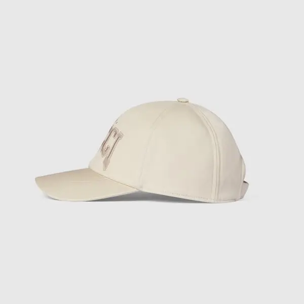 size M Gucci White Logo Embroidered Cotton Baseball Cap Hat Cream Beige Gucci Cream GG Embroidered Mesh Cap L Gucci | TLC main image 4