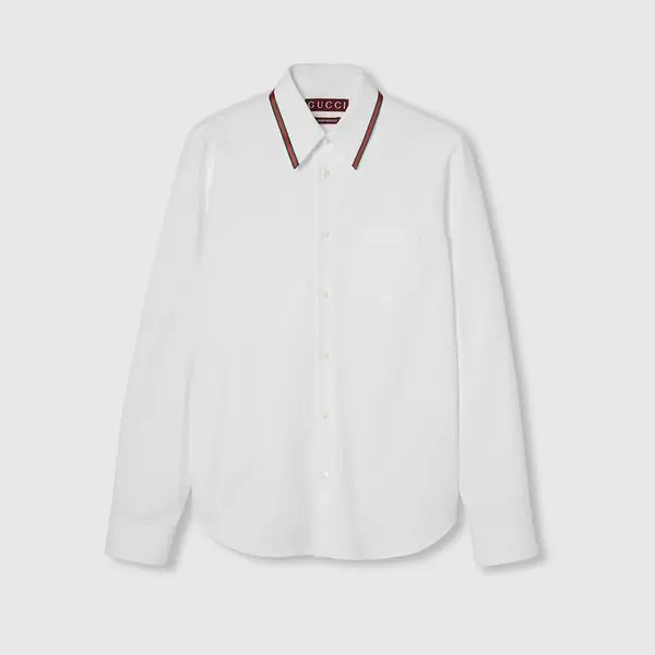 Gucci Oxford Cotton Shirt With Web