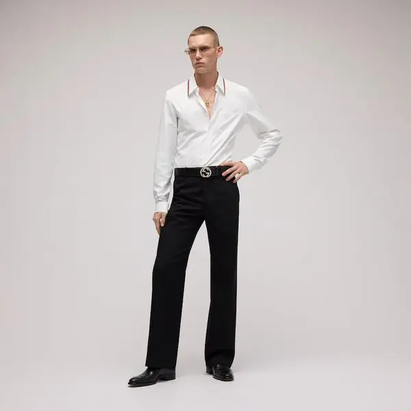 Gucci Oxford Cotton Shirt With Web