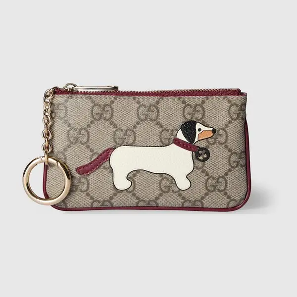 貴重！GUCCI GGスプリーム ドッグ キーホルダー Gucci GG Supreme Dog