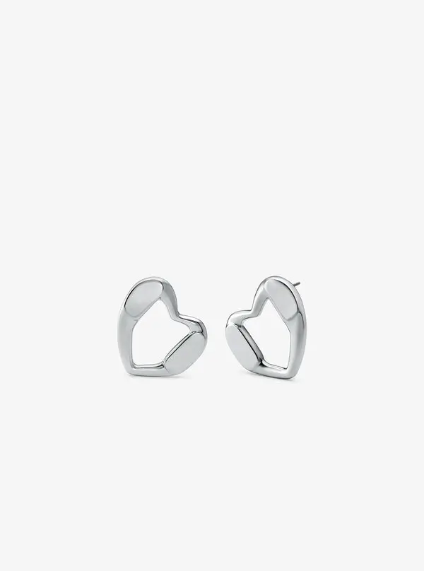 Michael Kors Heart Stud Earrings - Silver