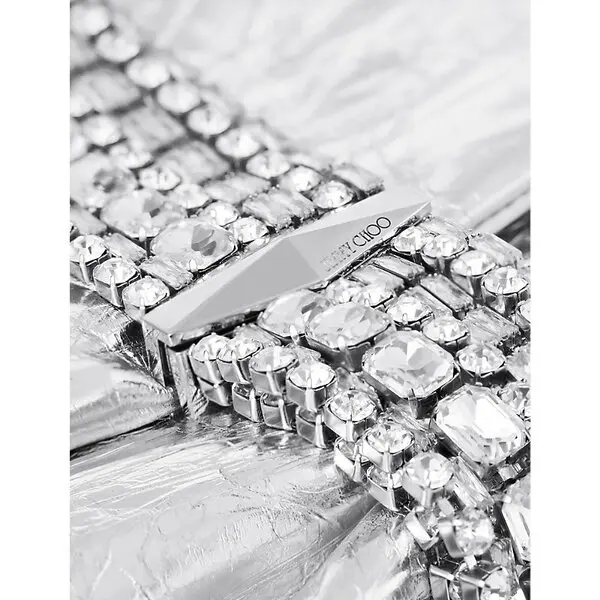 JIMMY CHOO Zandra Crystal-embellished Clutch - Silver/silver