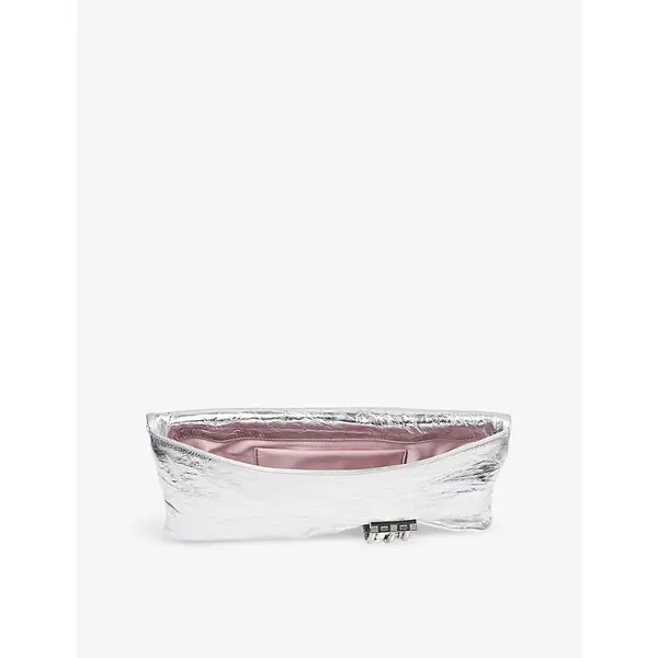JIMMY CHOO Zandra Crystal-embellished Clutch - Silver/silver