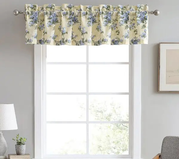 Laura Ashley Cassidy 86x15 Floral Window Valanc E - One-color