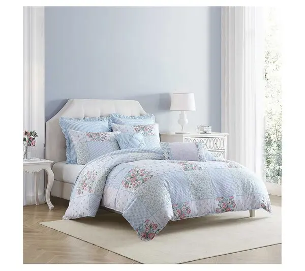 Laura Ashley Hope Patchwork King Comforter Sham Set