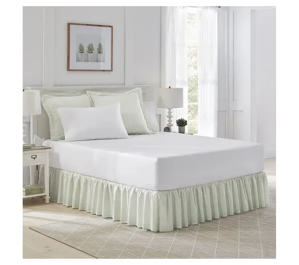 Laura Ashley Classics Green Twin Bedskirt