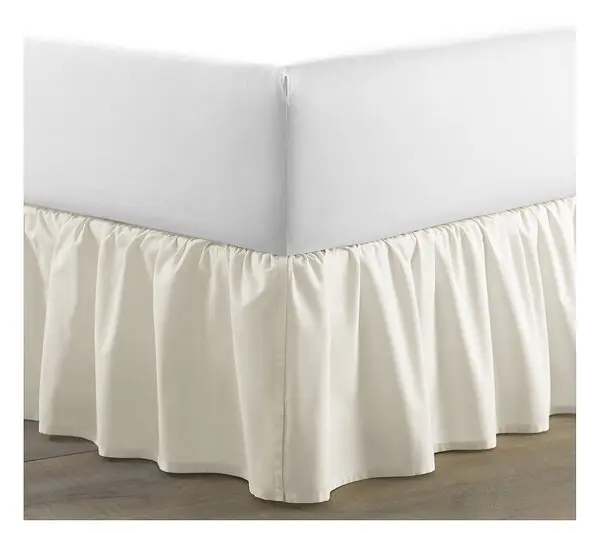Laura Ashley Solid Ivory Twin Ruffled Bedskirt