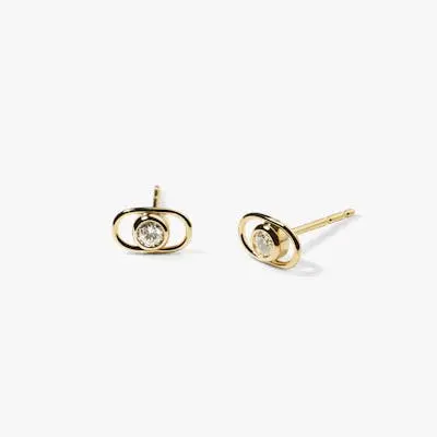 Shinola Diamond Rivet Stud Earrings - 14k Gold