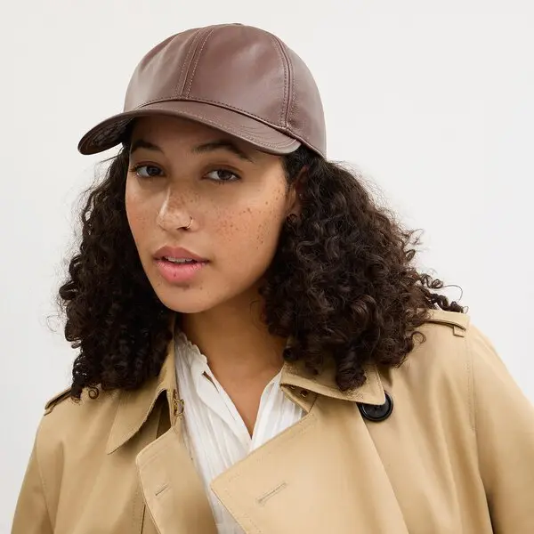 COACH Leather Baseball Cap - Maple