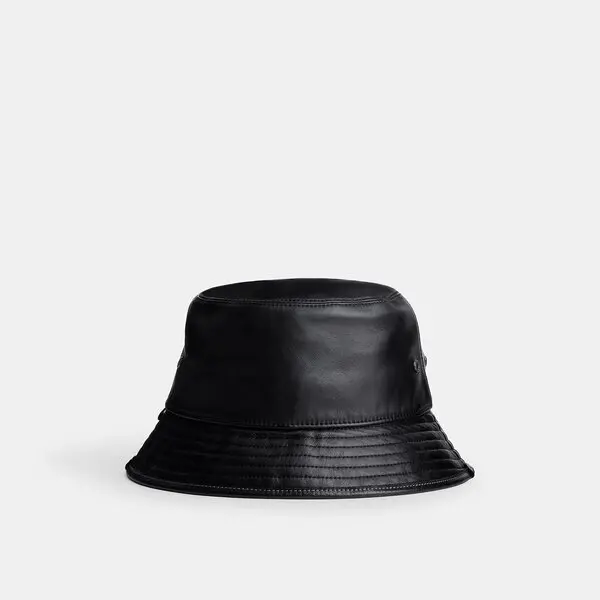 COACH® Leather Bucket Hat - Black