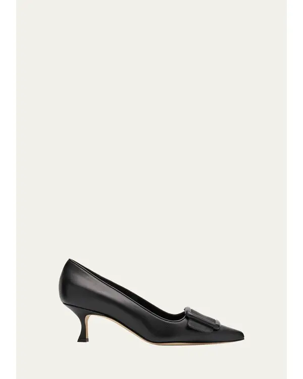 Manolo Blahnik Maysale Leather Pumps