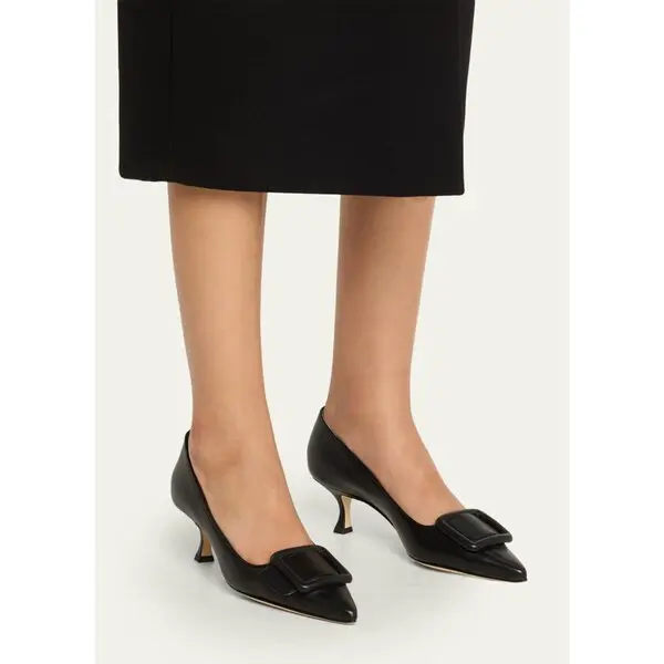 Manolo Blahnik Maysale Leather Pumps