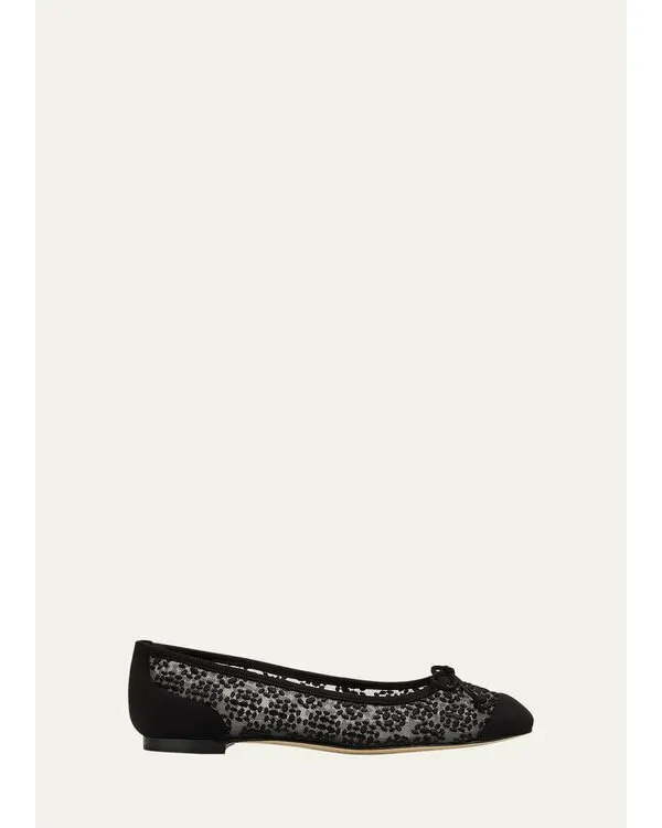Manolo Blahnik Capbal Ballerina Flats - Black