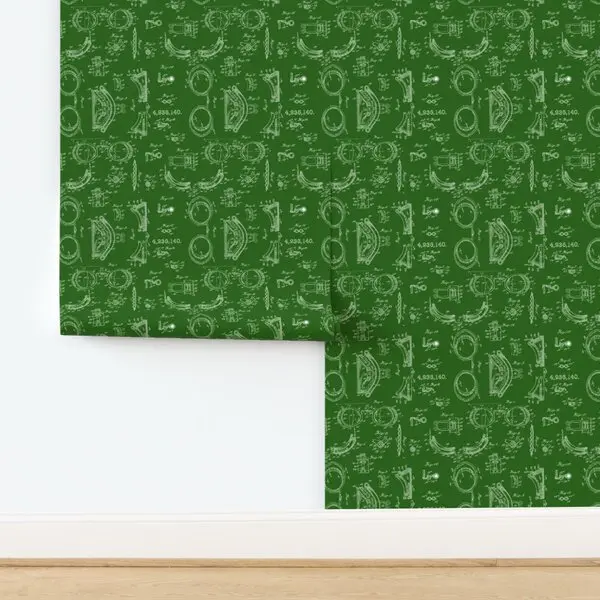 Spoonflower Steampunk Inventor Chalkboard Custom Removable Wallpaper