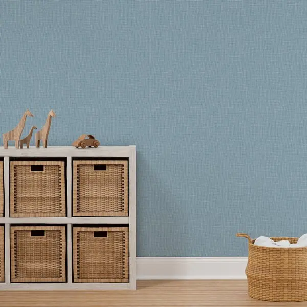 Spoonflower Texture Look Natural Custom Pre-pasted Wallpaper - Blue