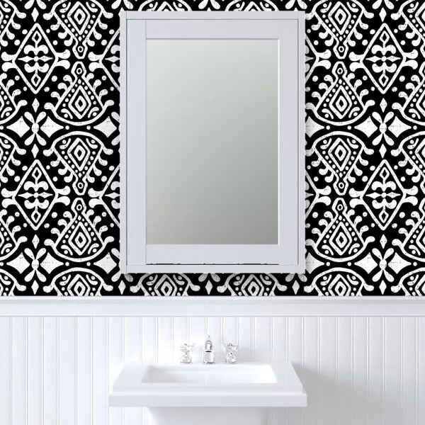 Spoonflower Mod Cloth Geometric Ethnic Moroccan Block Tribal Custom Removable Wallpaper