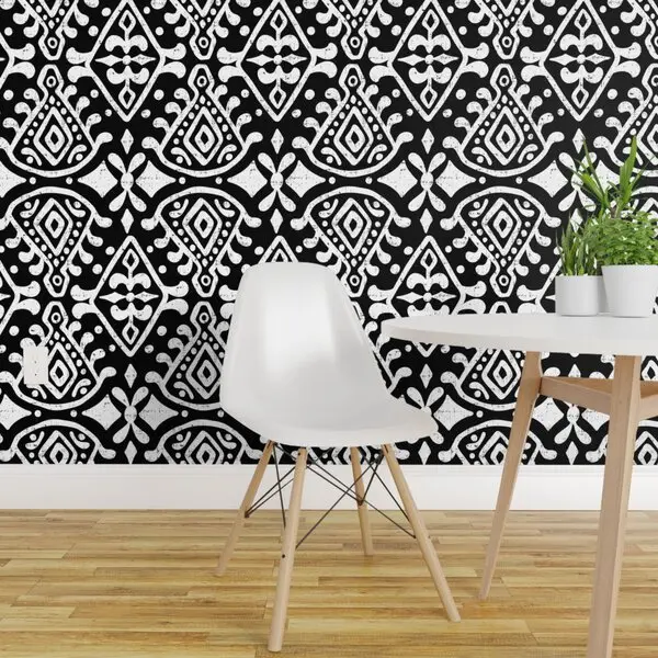 Spoonflower Mod Cloth Geometric Ethnic Moroccan Block Tribal Custom Removable Wallpaper