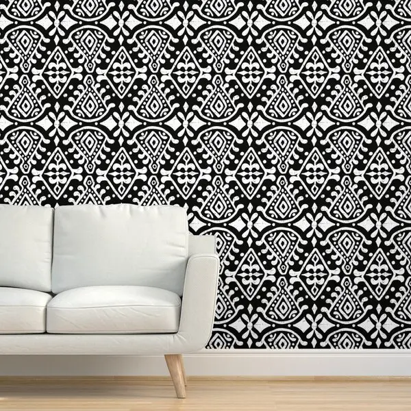 Spoonflower Mod Cloth Geometric Ethnic Moroccan Block Tribal Custom Removable Wallpaper