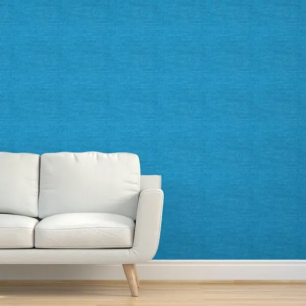 Spoonflower Coordinate Texture Mid Century Modern Solid Custom Pre-pasted Wallpaper - Blue