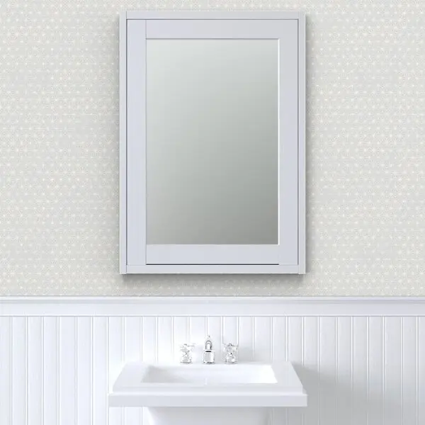 Spoonflower Geometric Shibori Silver Custom Pre-pasted Wallpaper