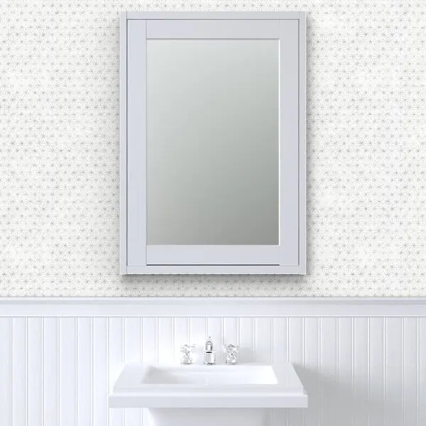 Spoonflower Silver Shibori Hoshi Star Custom Pre-pasted Wallpaper - Silver,gray