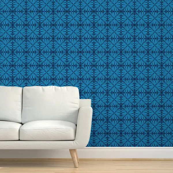 Spoonflower Floral Nature Abstract Pattern Illustration Custom Pre-pasted Wallpaper