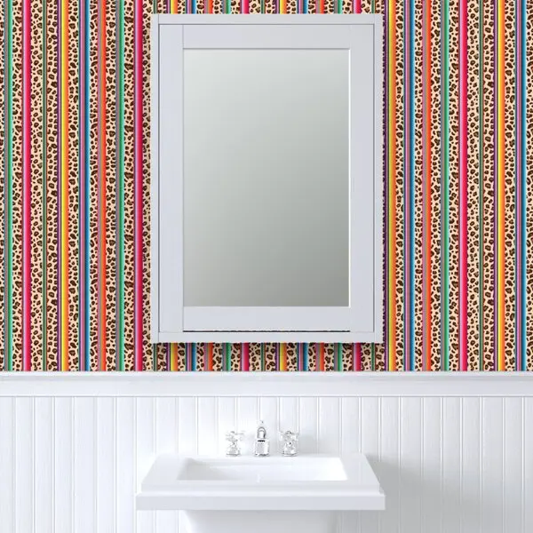 Spoonflower Serape Leopard Custom Pre-pasted Wallpaper