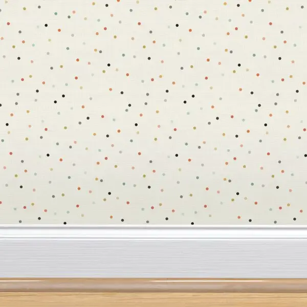 Spoonflower Confetti Dot Medium Dots 100% Natural Sisal Grasscloth Wallcovering
