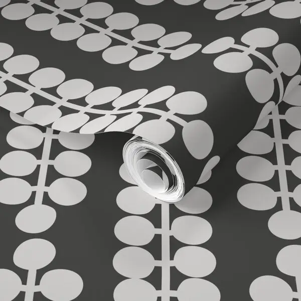 Spoonflower Black And White Grey Dots Spots Custom Pre-pasted Wallpaper - Black,white,gray