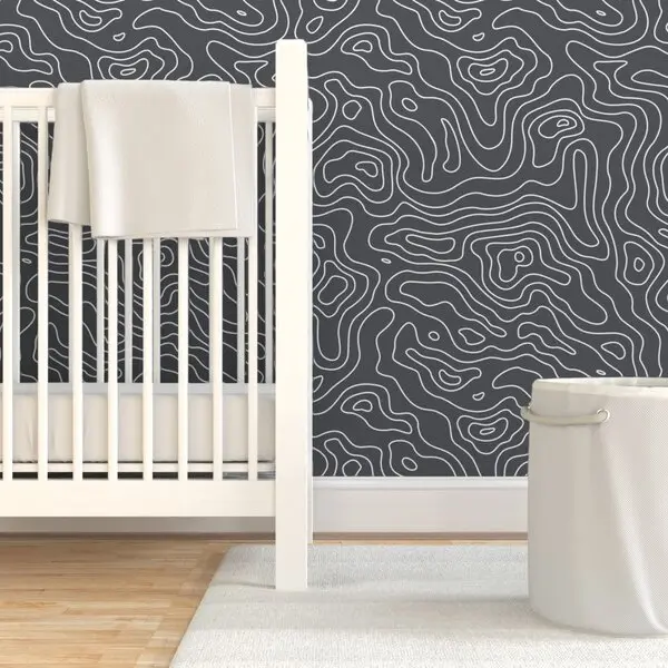 Spoonflower Nature Geometric Dots Abstract Stripes Optical Custom Pre-pasted Wallpaper