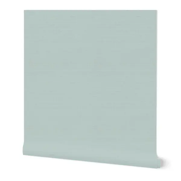 Spoonflower Light Solid Moody 100% Natural Sisal Grasscloth Wallcovering - Blue